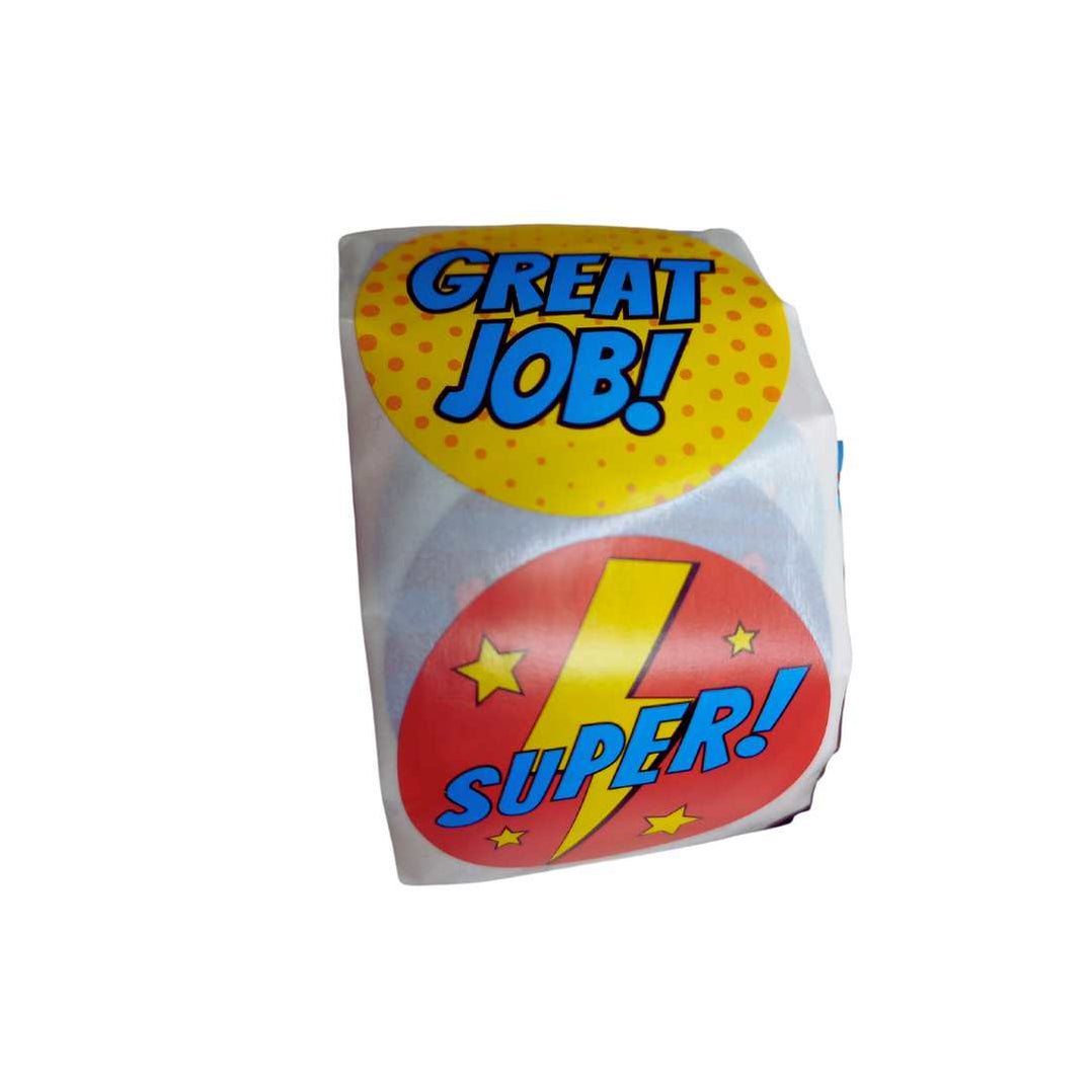 Super great job sticker roll — Teach Fun Oz