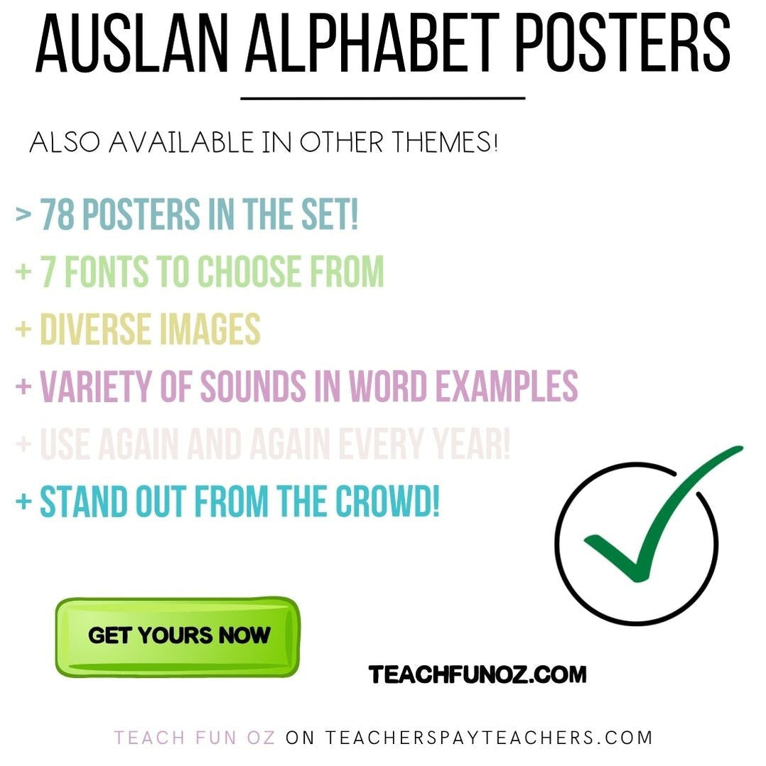 Auslan Alphabet Posters Sign Language Inclusive SPED - PASTELS Decor A ...