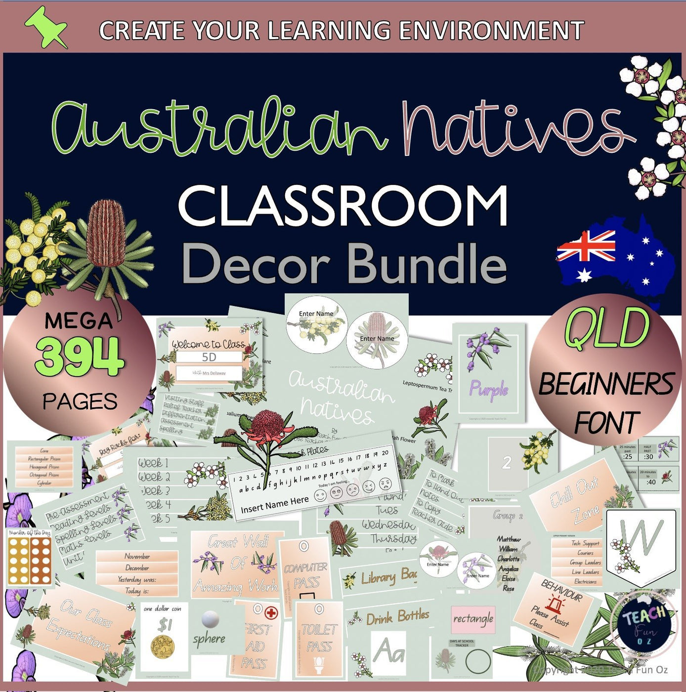 Australian Native Flora Plants Classroom Decor Natives Posters Labels ...