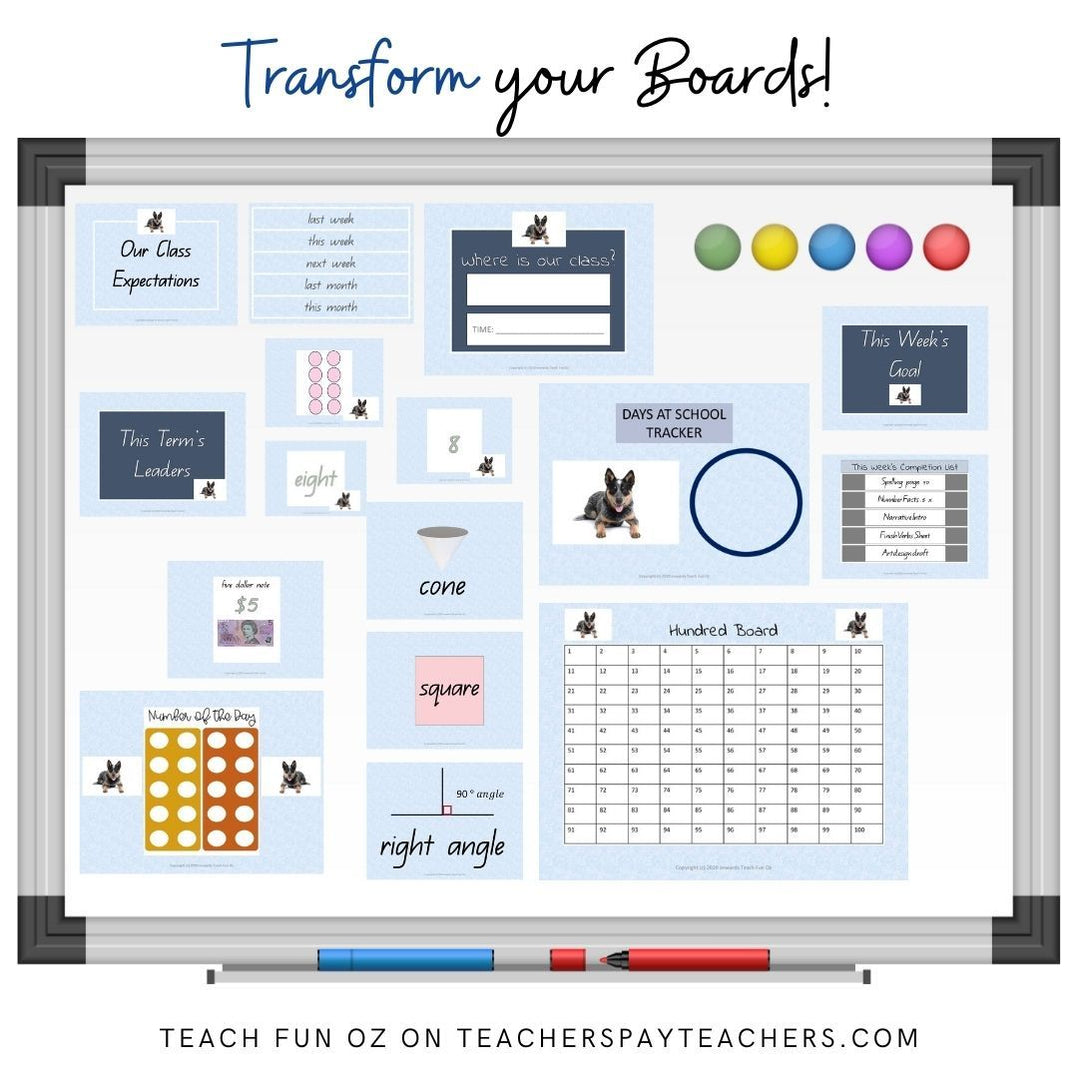 Bluey Blue Cattle Dog Theme Classroom Decor 445 Pages MEGA Pack QLD Fo ...