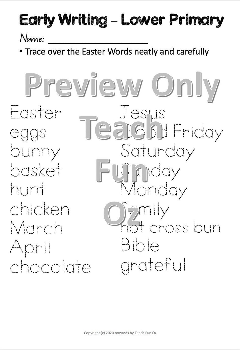 Easter Fun Activity Worksheet Packet Booklet Primary Word Search 19 Ac ...