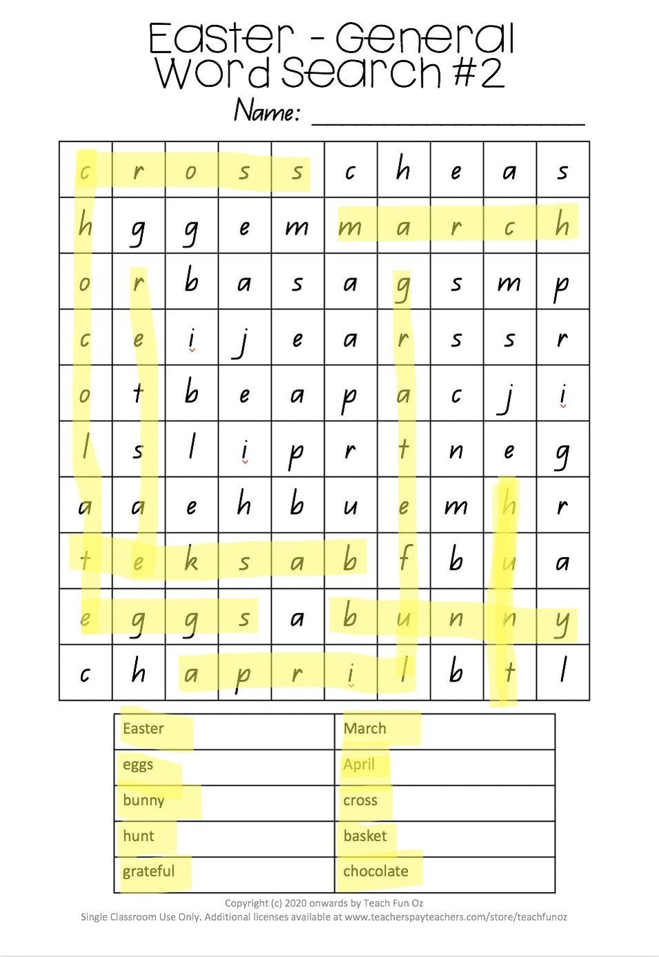 Easter Fun Activity Worksheet Packet Booklet Primary Word Search 19 Ac ...