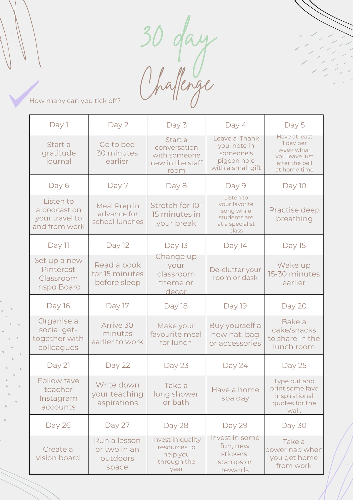 Free Download Teach Fun Oz 30 Day Teacher Challenge