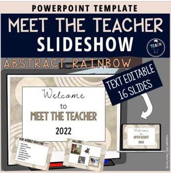 Meet the Teacher Template Editable Slideshow | ABSTRACT RAINBOW — Teach ...