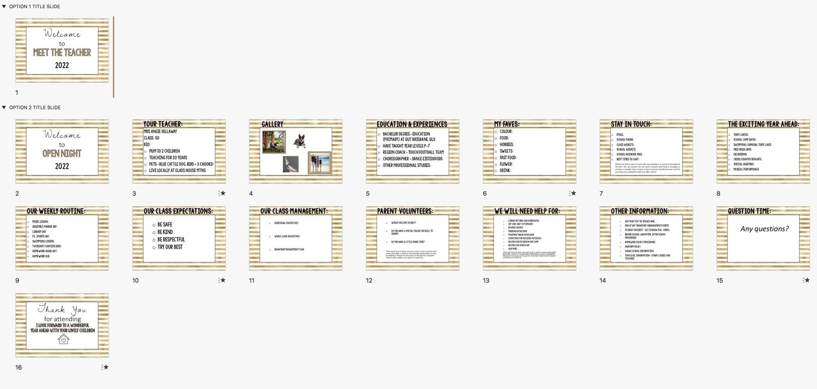 Meet the Teacher Template Editable Slideshow | Open House | GOLD STRIP ...