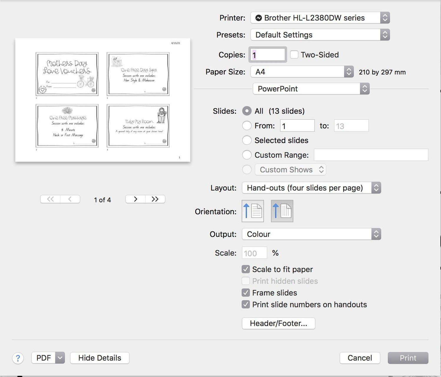 Mothers Day Love Gift Vouchers Coupons Present for Mum Mom Nan Printab ...