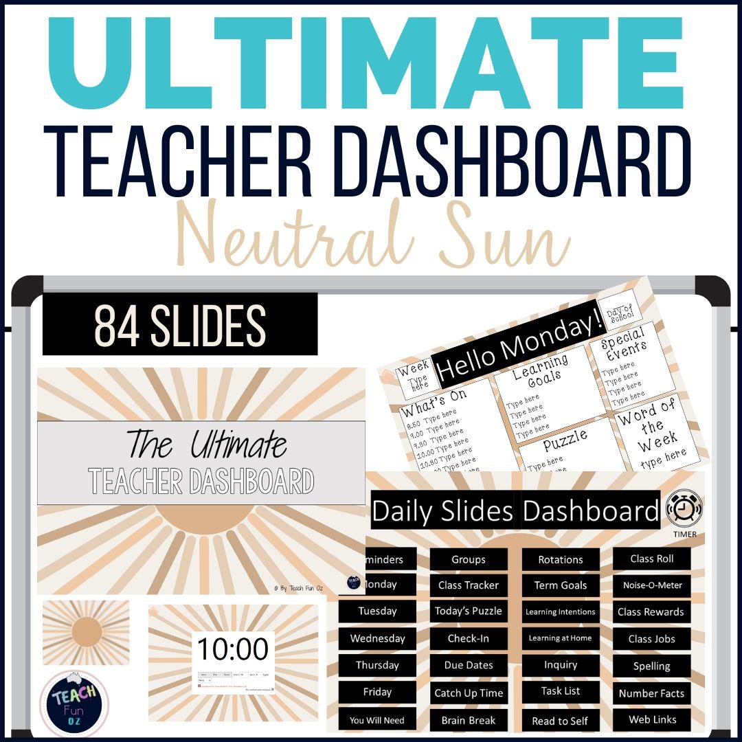 Neutral Sun - Ultimate Teacher Dashboard Editable Daily Agenda Slides ...