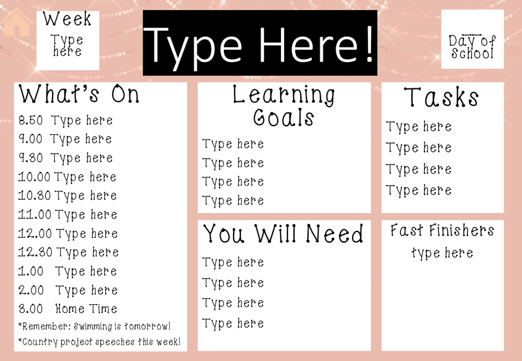 Pink Fairy Lights - Ultimate Teacher Dashboard Editable Daily Agenda S ...