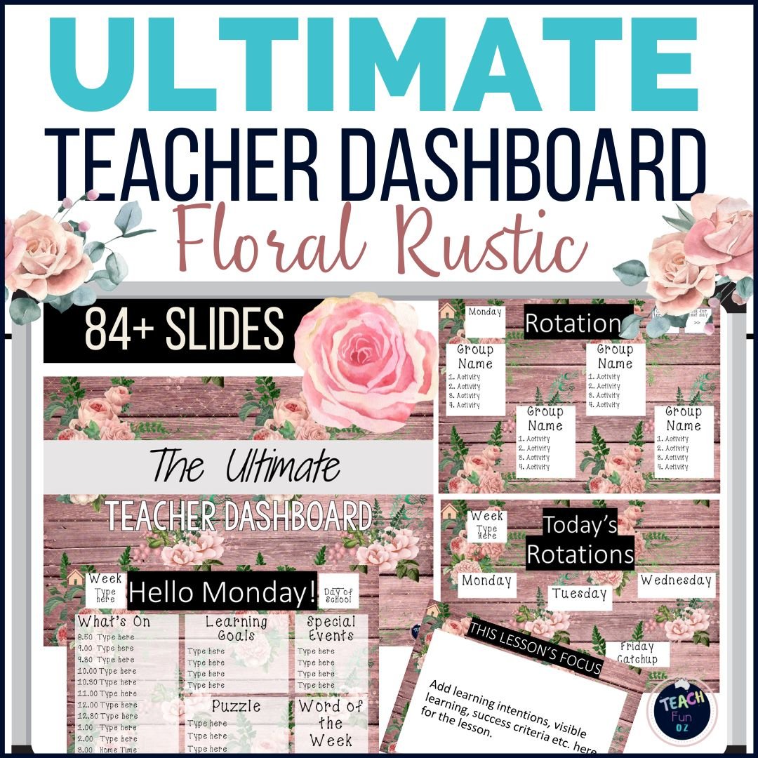 Pink Floral Rustic - Ultimate Teacher Dashboard Editable Daily Agenda ...