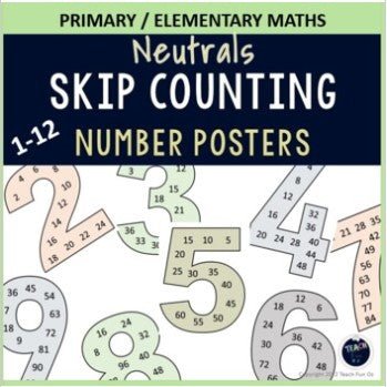 Skip Counting Multiples Number Posters Maths- NEUTRALS Number Families ...